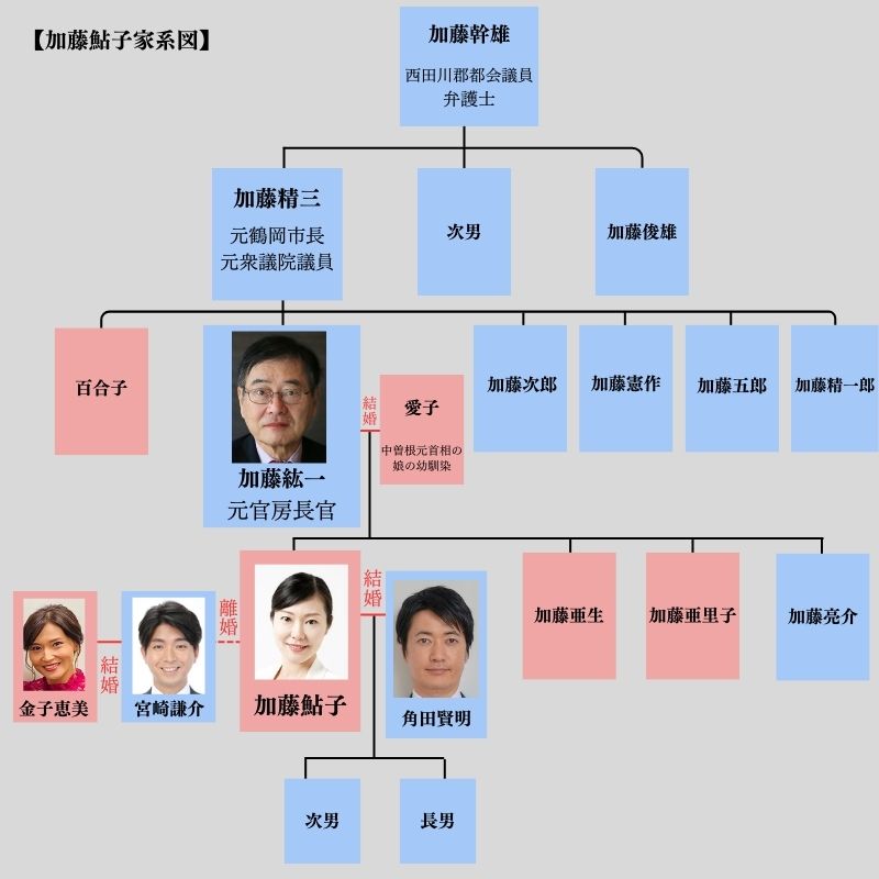 加藤鮎子の家系図を調査！父親は加藤紘一、祖父は加藤精三で3代続く政治家の家族！ | ドラマ好きのドラマ考察